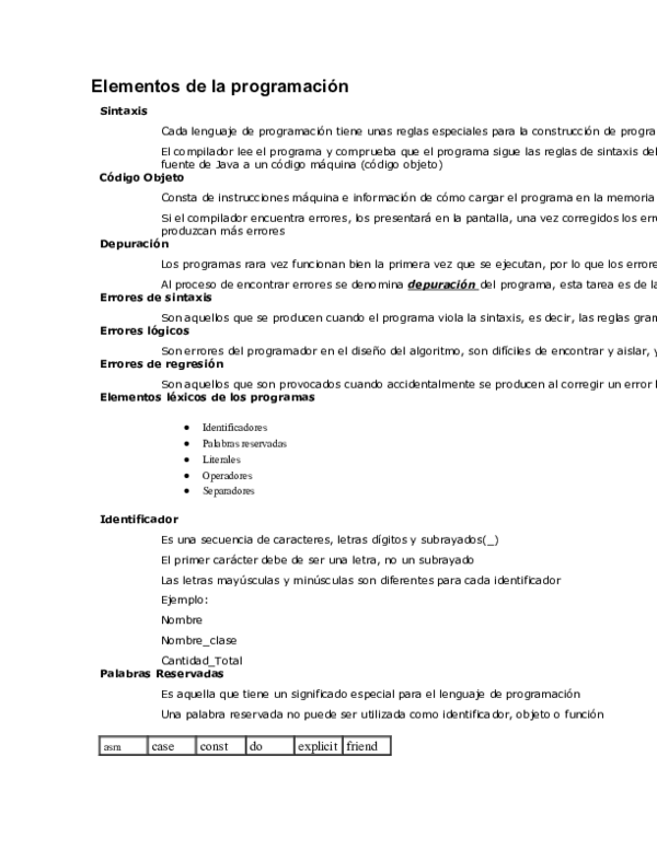 (DOC) Elementos de la programación