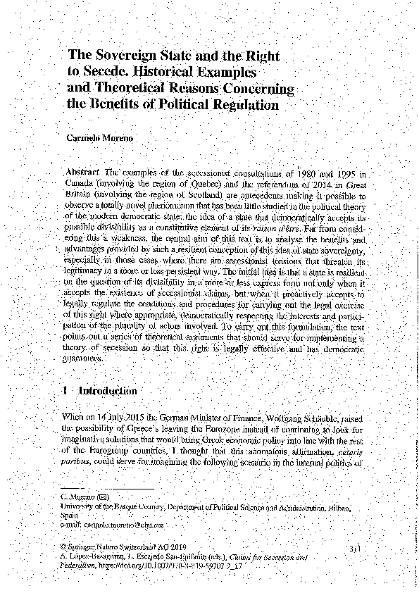 (PDF) The Sovereign State and the Right to Secede. Historical Examples ...