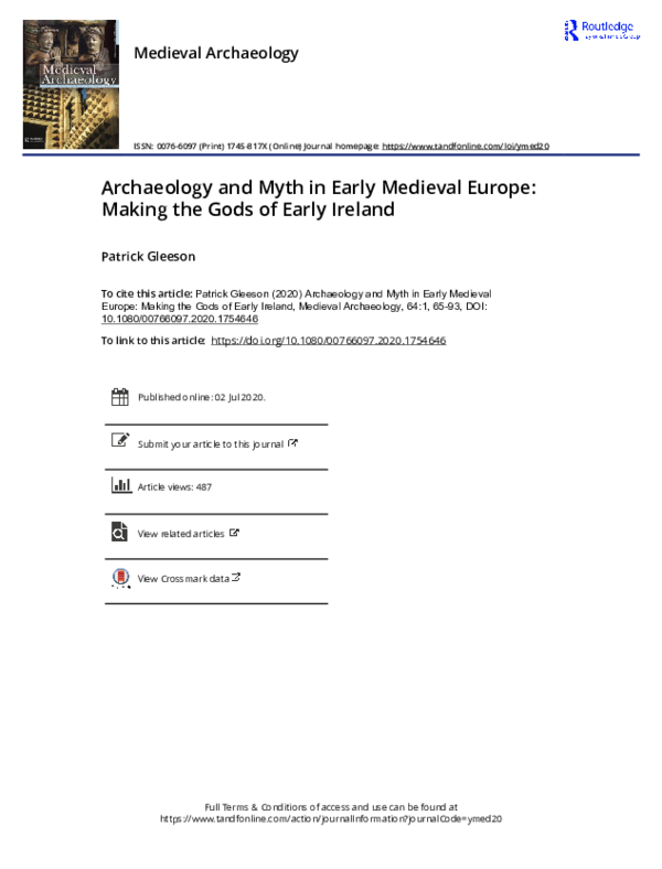 (PDF) Archaeology and Myth in Early Medieval Europe: Making the Gods of ...