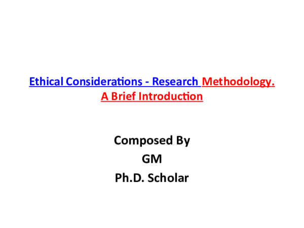 (PPT) Ethical consideration in Research