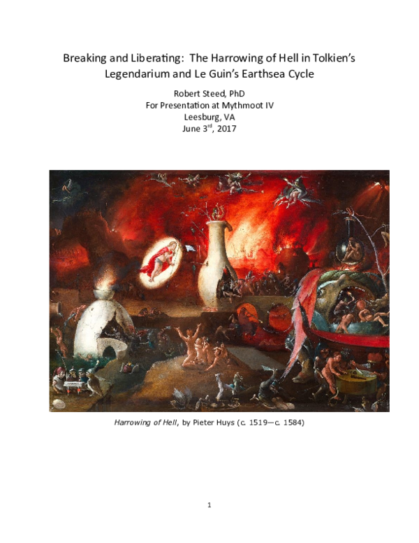 Breaking and Liberating: The Harrowing of Hell in Tolkien's Legendarium ...