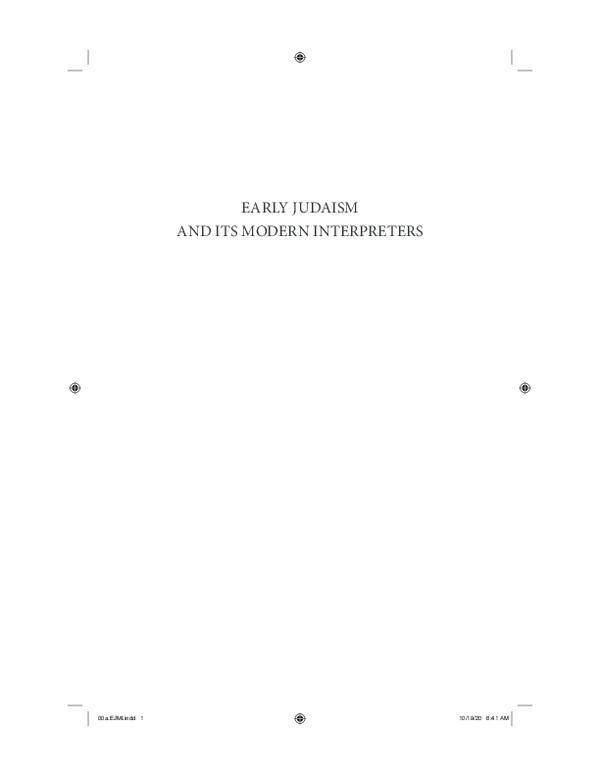 (PDF) Early Judaism and Its Modern Interpreters. Second Edition