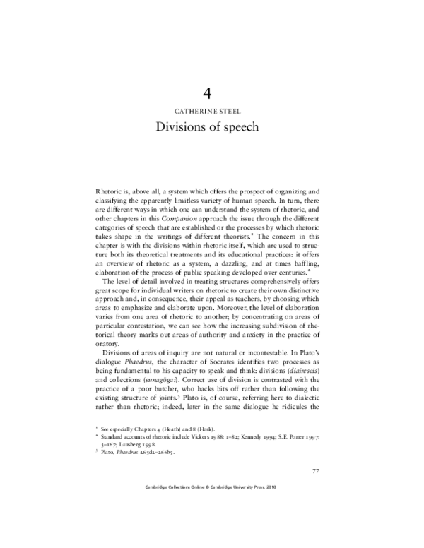 (PDF) Divisions of speech