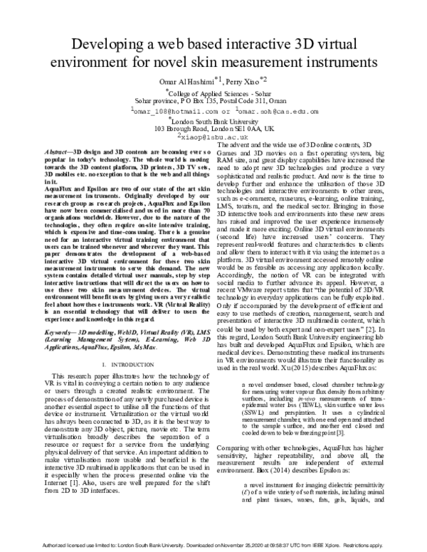 (PDF) Developing a web based interactive 3D virtual environment for ...