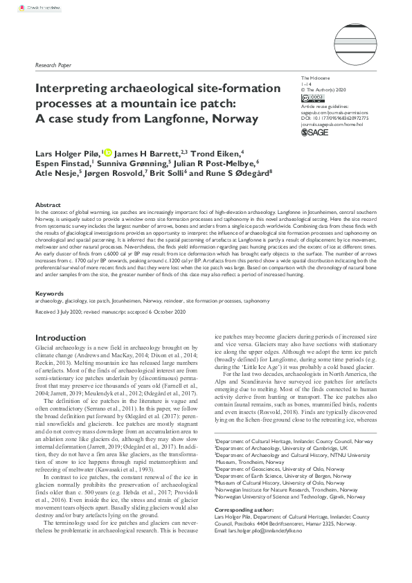 (PDF) Interpreting archaeological site-formation processes at a ...