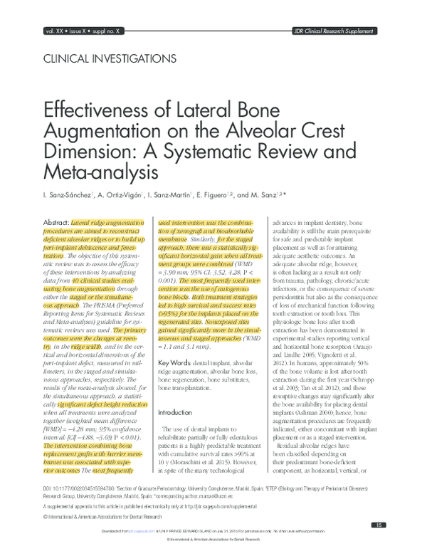 (PDF) Effectiveness of Lateral Bone Augmentation on the Alveolar Crest ...