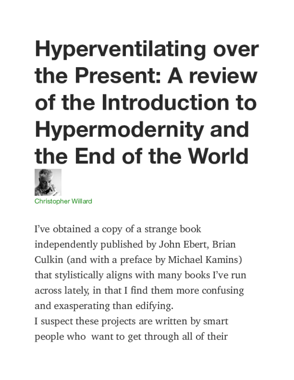 (PDF) Hyperventilating over the Present: A review of the Introduction ...