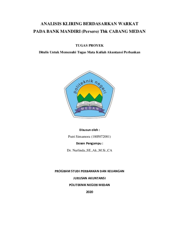 (PDF) ANALISIS KLIRING BERDASARKAN WARKAT PADA BANK MANDIRI (Persero ...