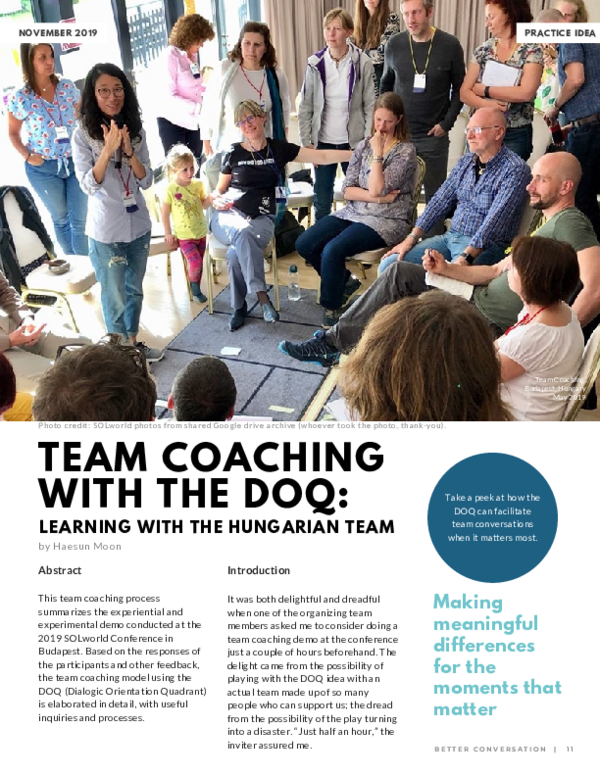 (PDF) TEAM COACHING WITH THE DOQ (Dialogic Orientation Quadrant)