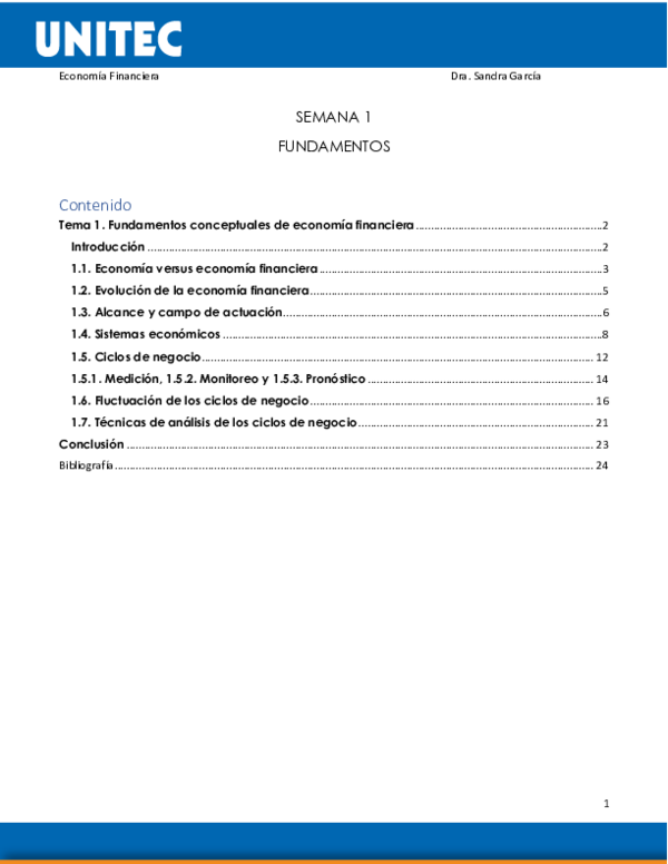 (PDF) Economía Financiera SEMANA 1 FUNDAMENTOS Contenido