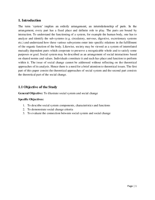 (PDF) Social System and Social Change