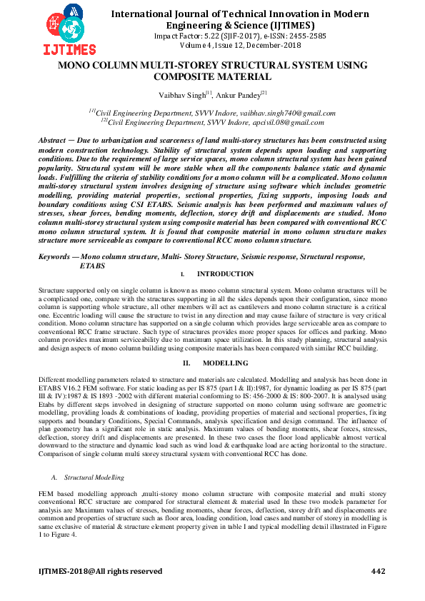 (PDF) MONO COLUMN MULTI-STOREY STRUCTURAL SYSTEM USING COMPOSITE MATERIAL