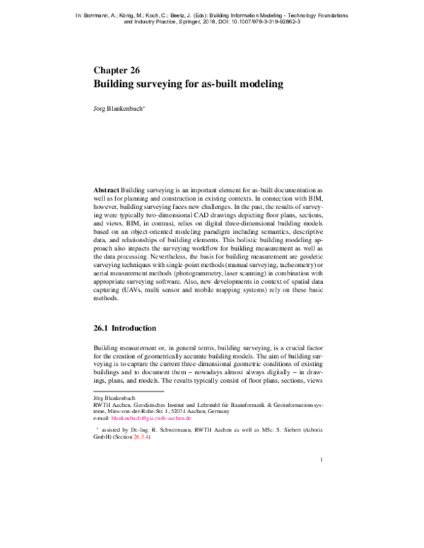 (PDF) Building surveying for as-built modeling