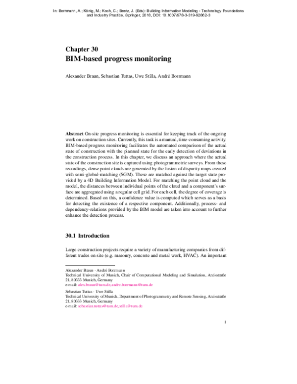 (PDF) BIM-based progress monitoring
