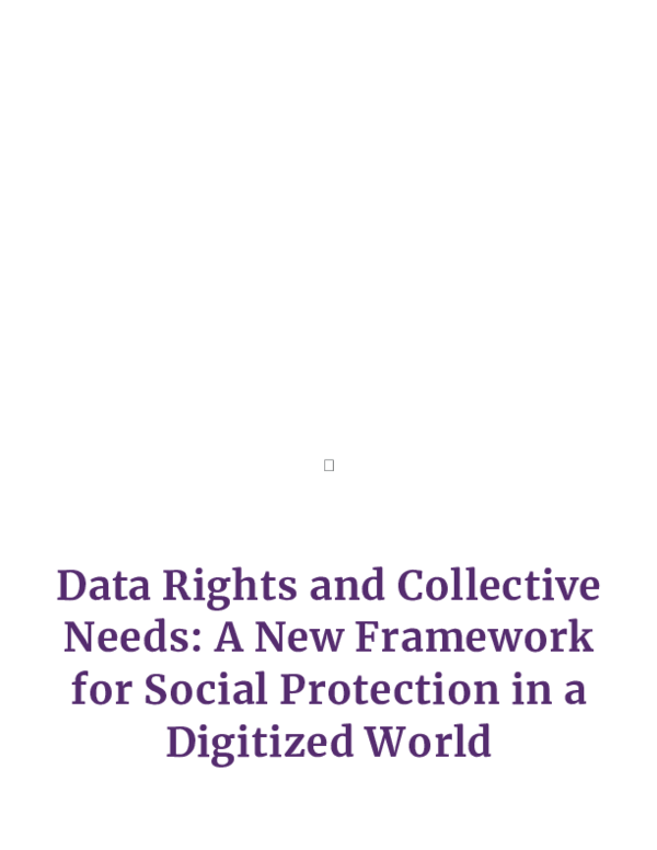 (PDF) Data Rights and Collective Needs: A New Framework for Social ...