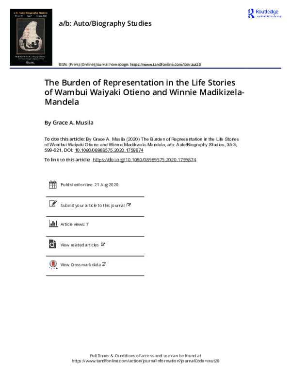 (PDF) The Burden of Representation in the Life Stories of Wambui ...
