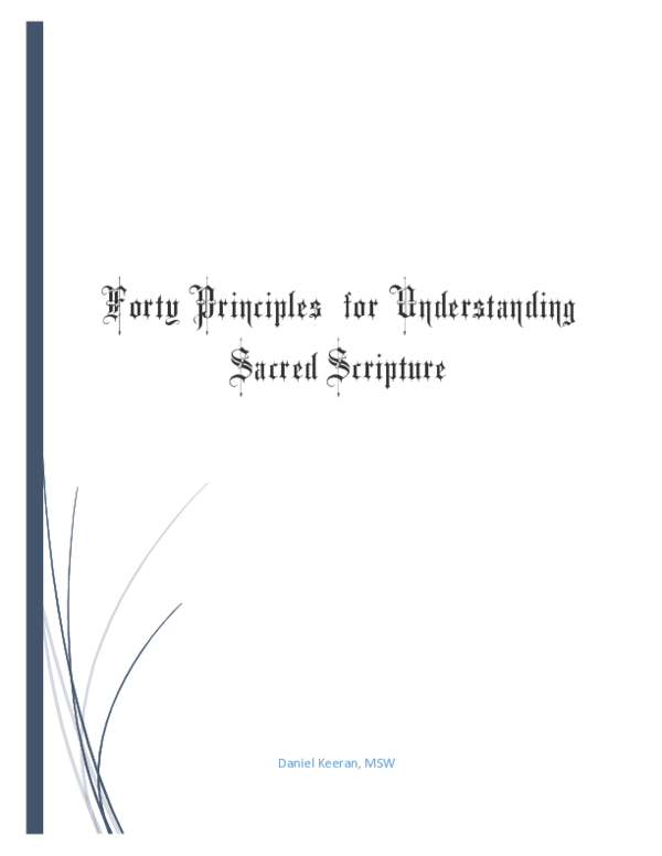 (PDF) Forty Principles for Understanding Sacred Scripture