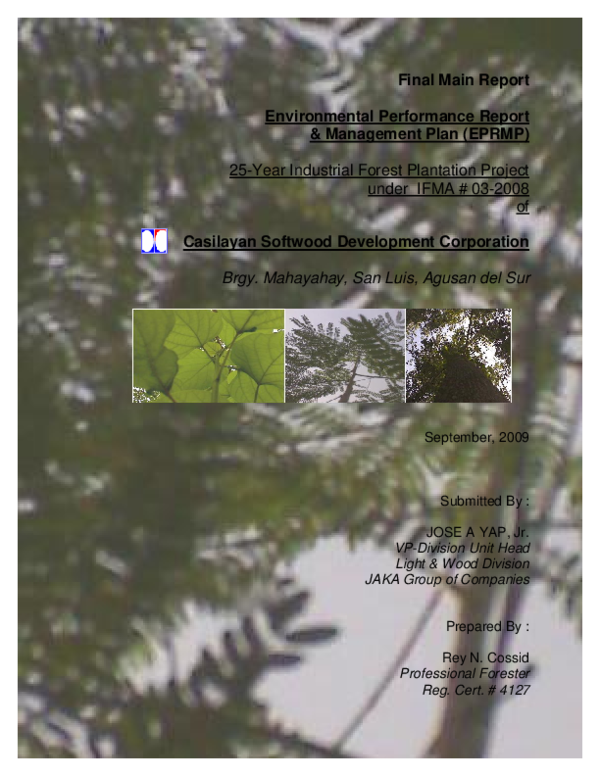 (PDF) Final Main Report: Environmental Performance Report & Management ...