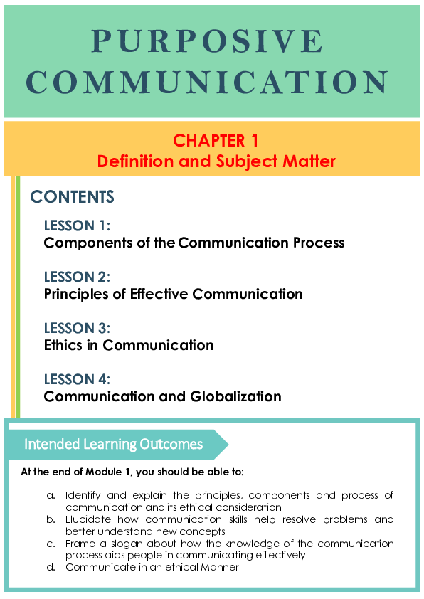 (PDF) CHAPTER 1 Definition and Subject Matter P U R P O S I V E C O M M ...