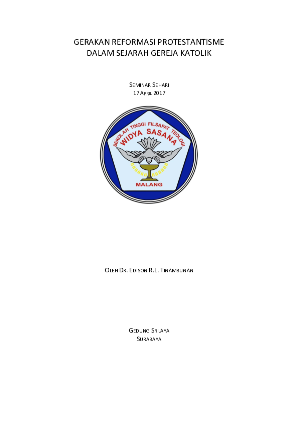 (PDF) Gerakan Reformasi Protestanisme Dalam Sejarah Gereja Katolik ...
