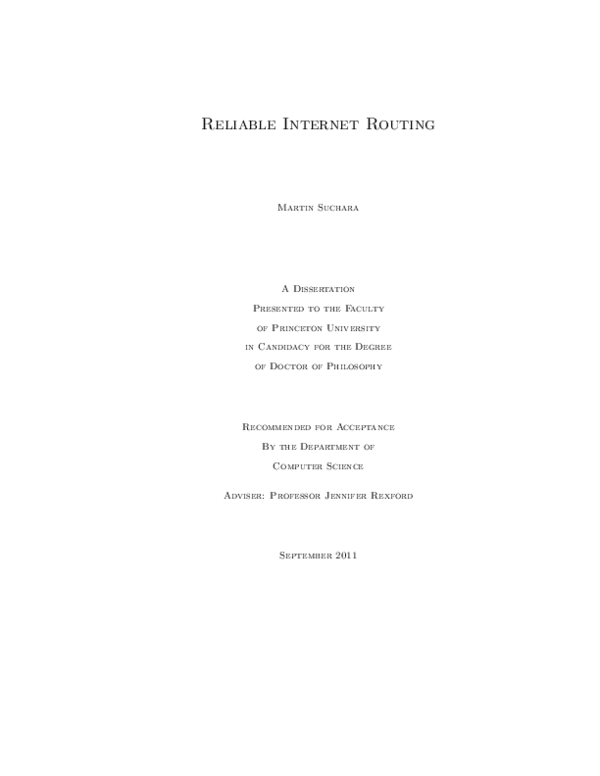 (PDF) Reliable Internet Routing