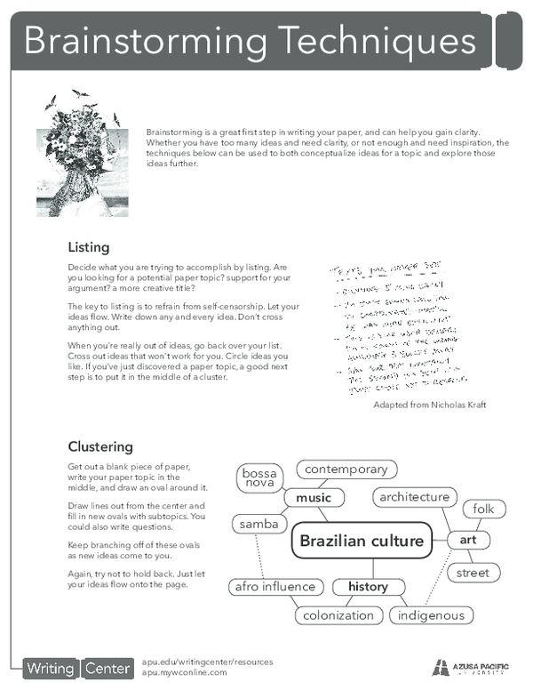 (PDF) Brainstorming Techniques