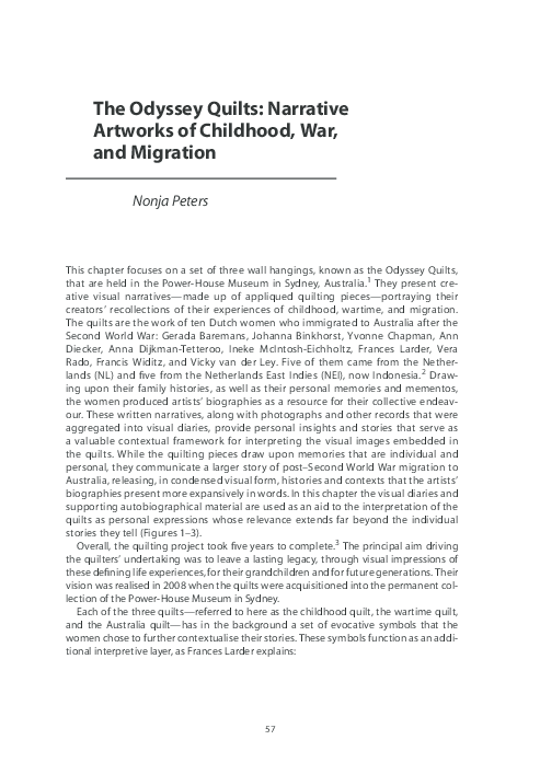 (PDF) The Odyssey Quilts: Narrative Artworks of Childhood, War, and ...