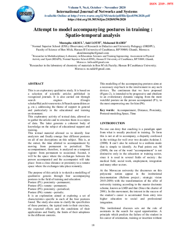 (PDF) Attempt to model accompanying postures in training : Spatio ...