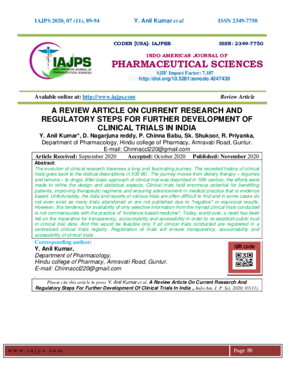 (PDF) Anil Kumar et al, A Review Article On Current Research And ...