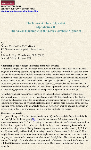(PDF) The Greek Archaic Alphabet Alphabetica II The Vowel Harmonic in ...