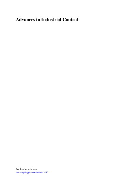 (PDF) Advances in Industrial Control