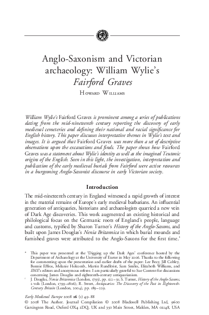 (PDF) Anglo-Saxonism and Victorian archaeology: William Wylie’s ...