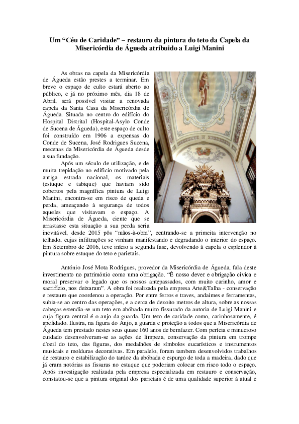 (PDF) CALÃO, Hugo (2017) - Um "Céu de Caridade" - restauro da pintura ...