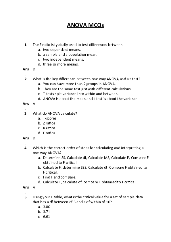 (DOC) ANOVA MCQs