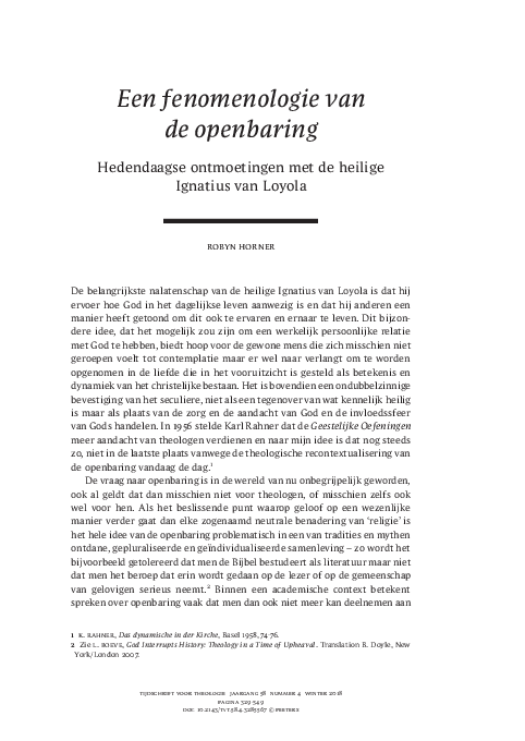 (PDF) Een fenomenologie van de openbaring | Robyn Horner - Academia.edu