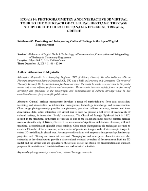 (PDF) Photogrammetry and interactive 3D virtual tour to the outreach of ...