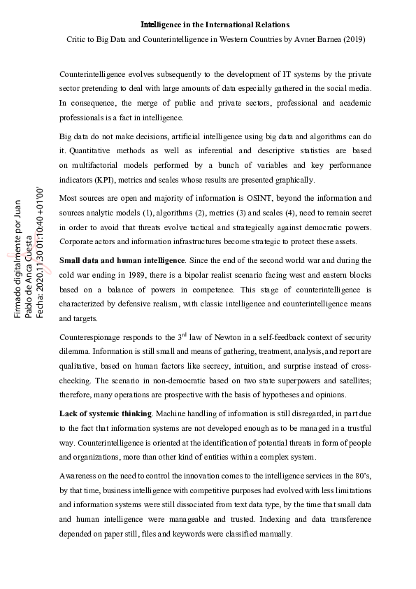 (PDF) Big data and counterintelligence in Western Countries. Critic ...