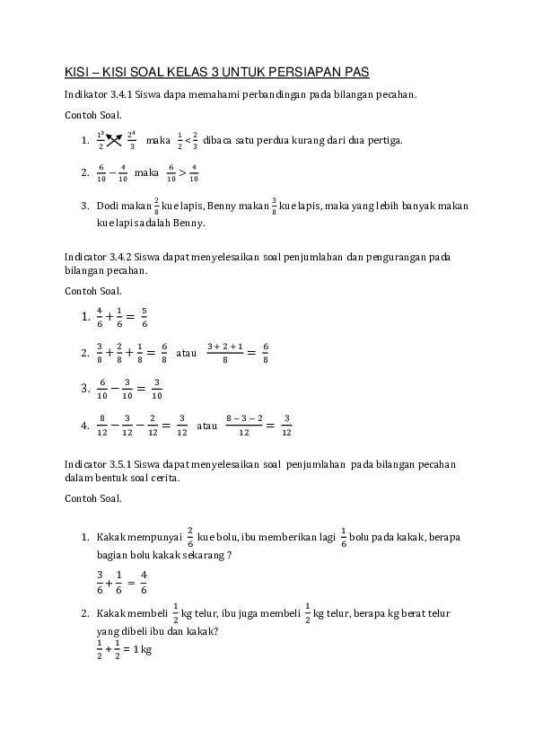 (PDF) SOAL - SOAL MATEMATIKA KELAS 3 SD