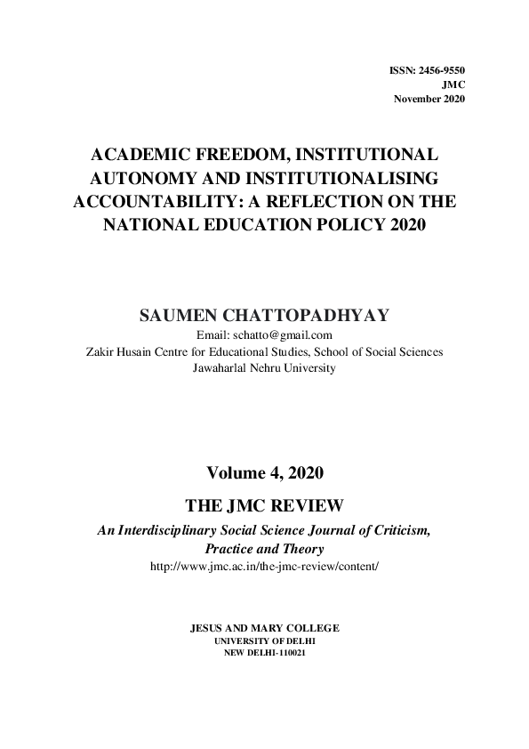 (PDF) ACADEMIC FREEDOM, INSTITUTIONAL AUTONOMY AND INSTITUTIONALISING ...