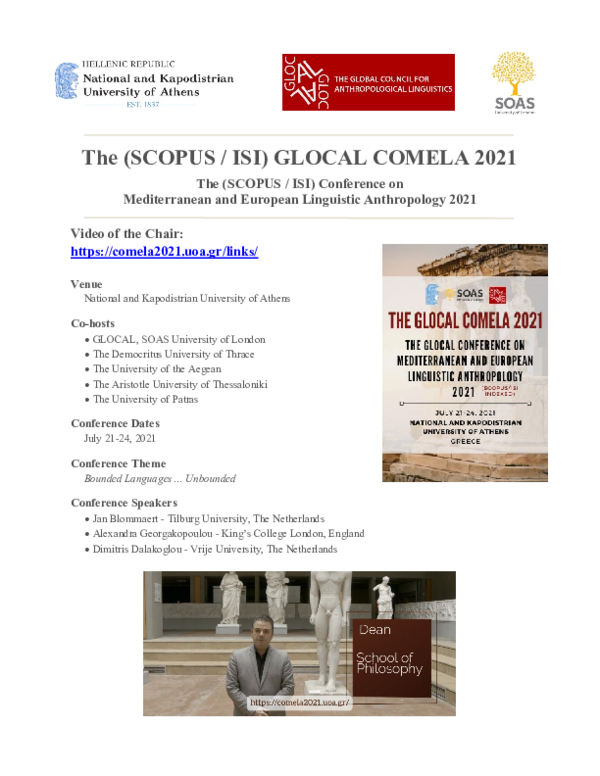 (PDF) The (SCOPUS / ISI) SOAS GLOCAL COMELA 2021 - Video of the Chair | SOAS GLOCAL - Academia.edu