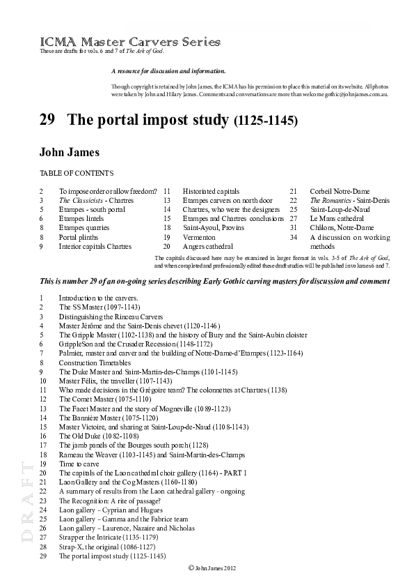 (PDF) Study of imposts for portals in northern France the the early C12th.