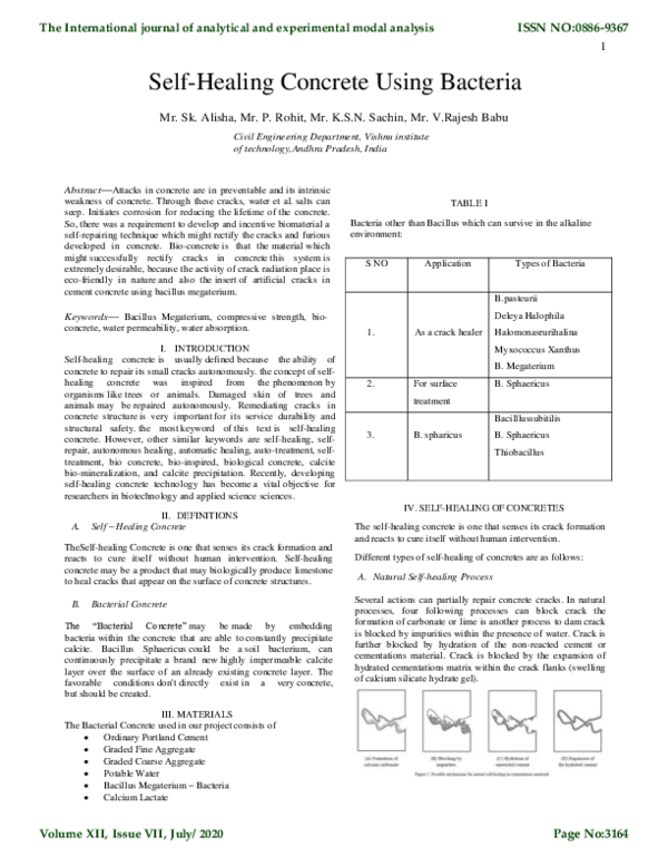 (PDF) Self-Healing Concrete Using Bacteria (PDF) Self-Healing Concrete Using Bacteria
