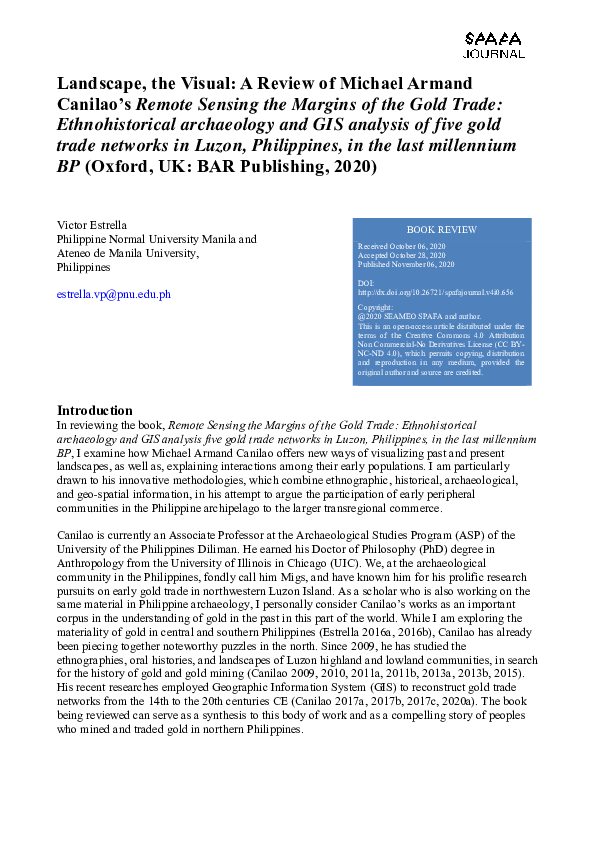 (PDF) Landscape, the Visual: A Review of Michael Armand Canilao's ...