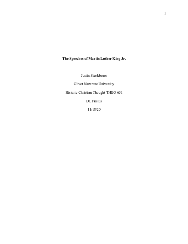 (DOC) The Speeches of Martin Luther King Jr