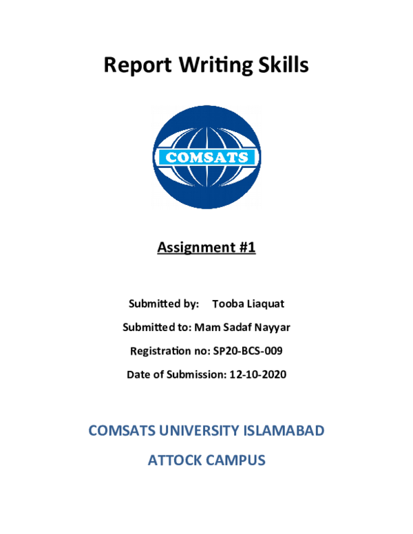 (DOC) Report Writing Skills