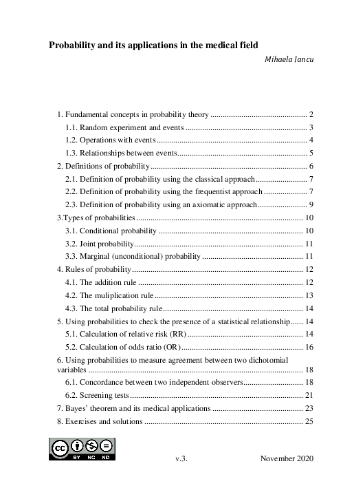 (PDF) Probability and its applications in the medical field