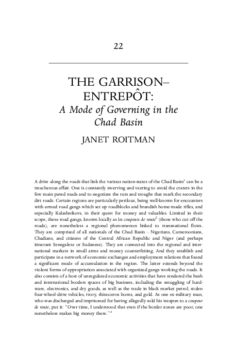 (PDF) A Mode of Governing in the Chad Basin