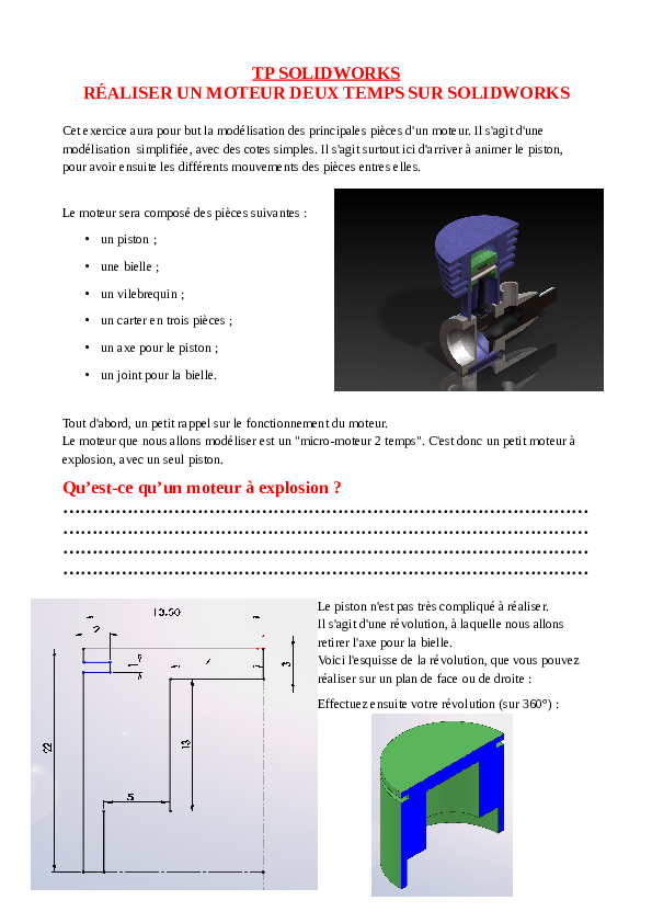 (PDF) TP SOLIDWORKS RÉALISER UN MOTEUR DEUX TEMPS SUR SOLIDWORKS