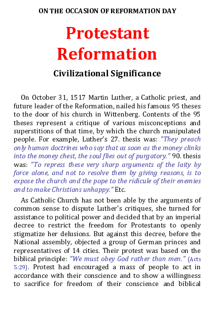(PDF) Protestant Reformation Civilizational Significance