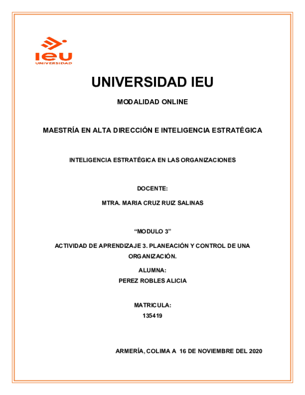 (DOC) UNIVERSIDAD IEU MODALIDAD ONLINE MAESTRÍA EN ALTA DIRECCIÓN E ...